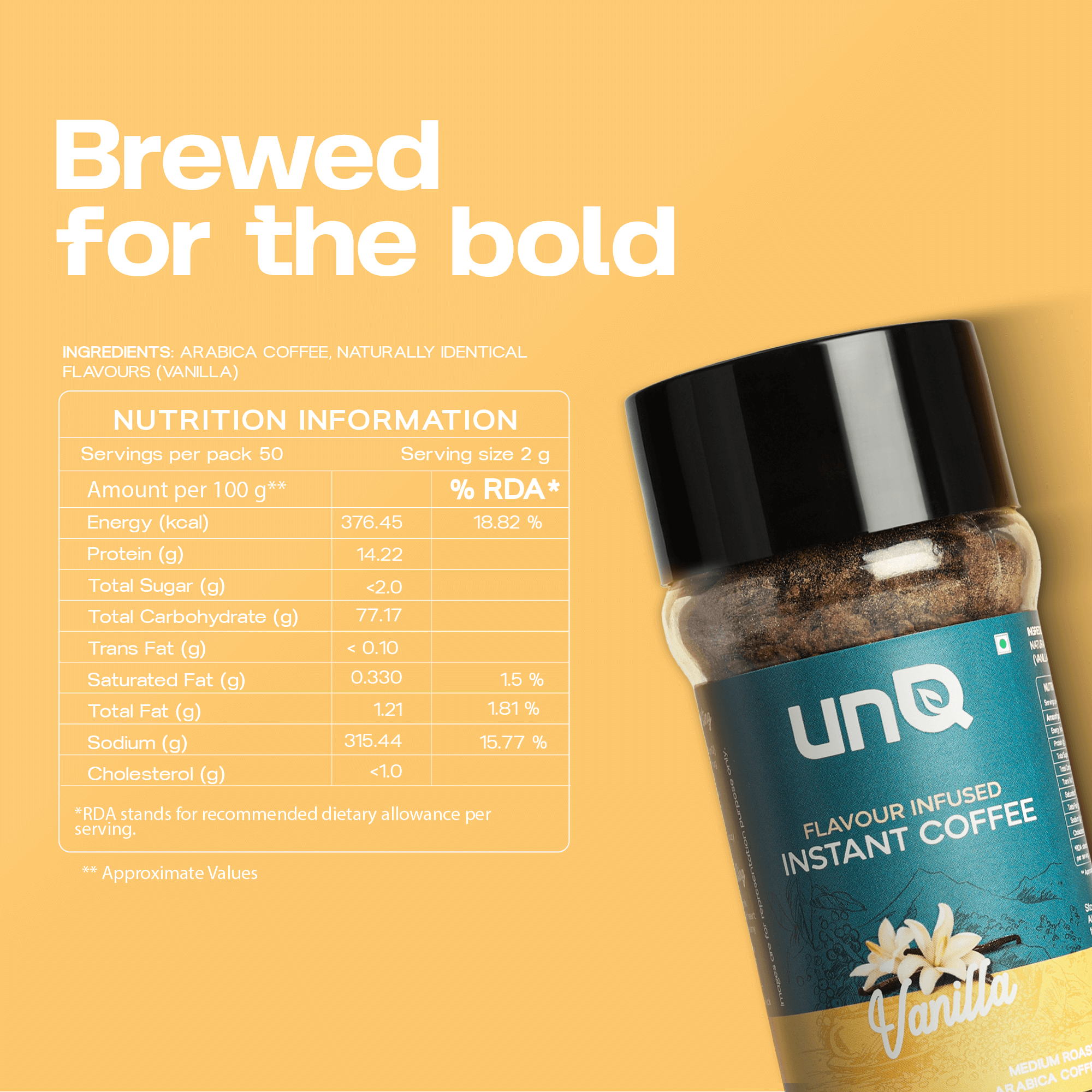 Vanilla Instant Coffee 100g - Unqlife